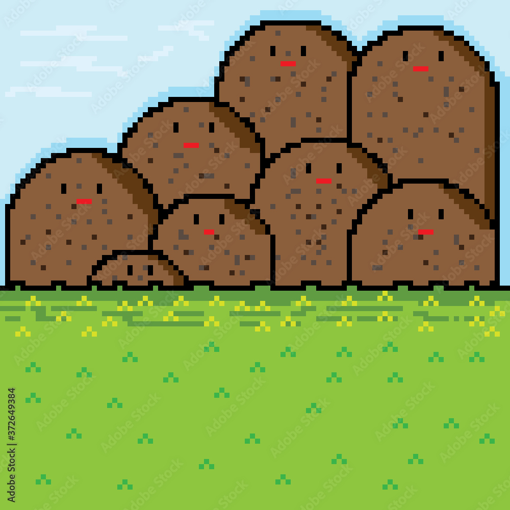 Pixel art cute Mole background. Vector picture. Stock Vector | Adobe Stock