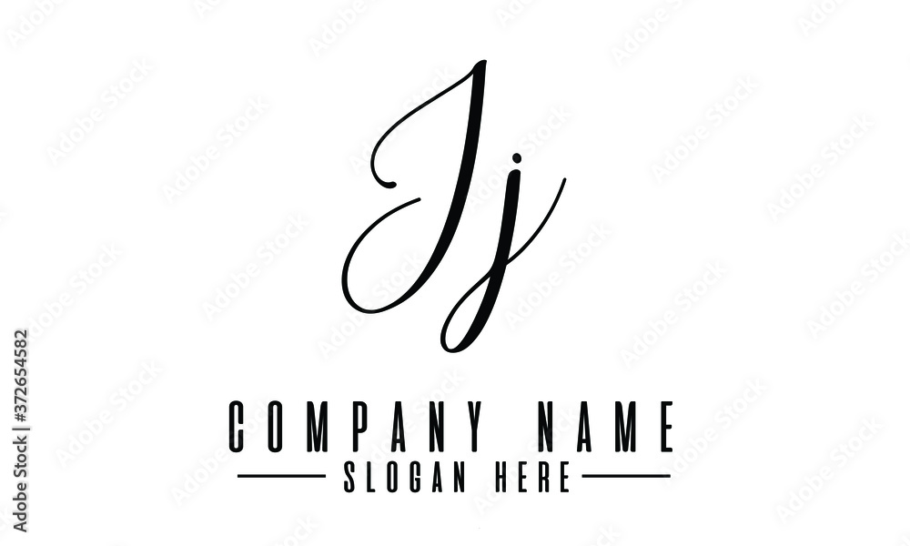 Simple Modern JJ Monogram Logo Stock Vector | Adobe Stock