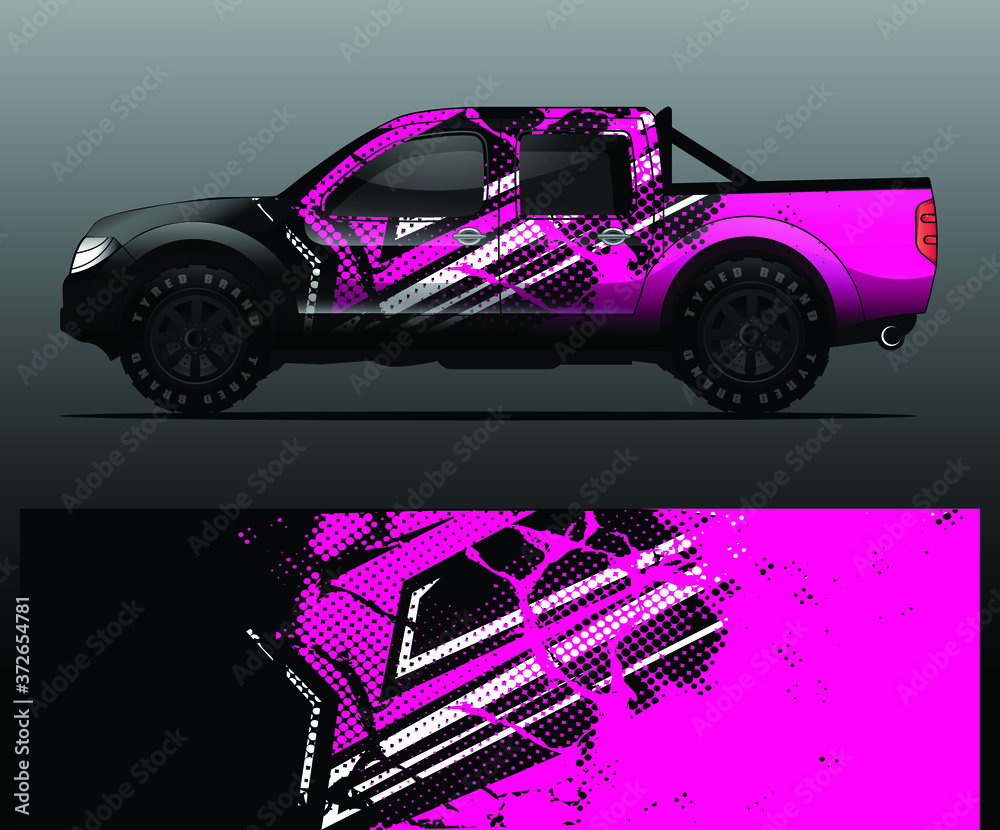 vehicle graphic kit vector. Modern abstract background for car wrap ...