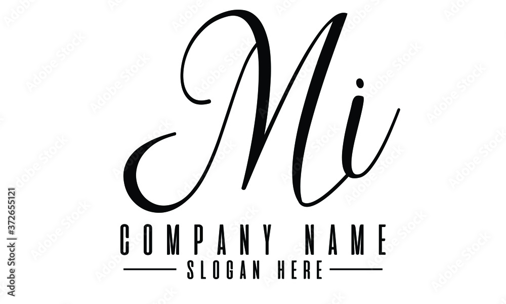 MI Logo Template, Letter M And Letter I Logo Stock Vector | Adobe Stock