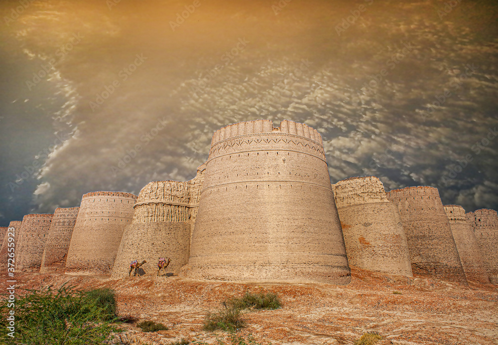 fort and dramatic clouds and sky , derawar fort is a beautiful fort in ...
