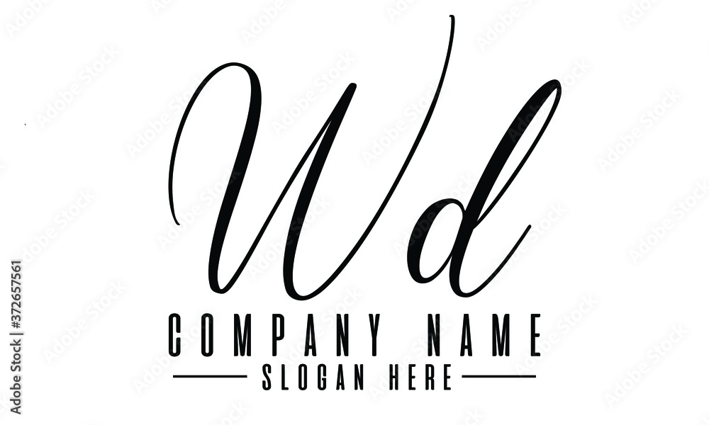logo designs with letter wd Stock Vector | Adobe Stock
