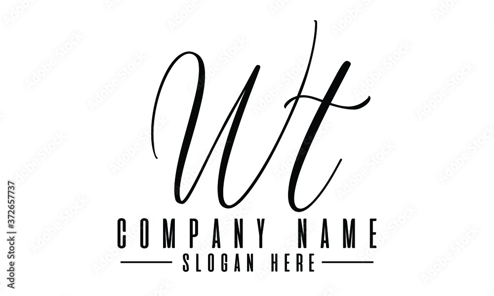 wt logo design initial Stock Vector | Adobe Stock