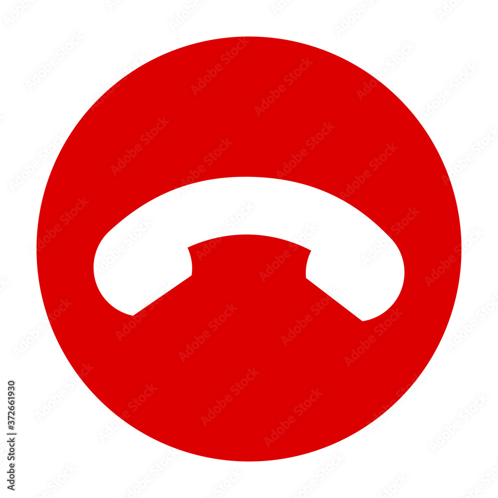Decline phone call button. Red hang up button icon. Vector illustration ...