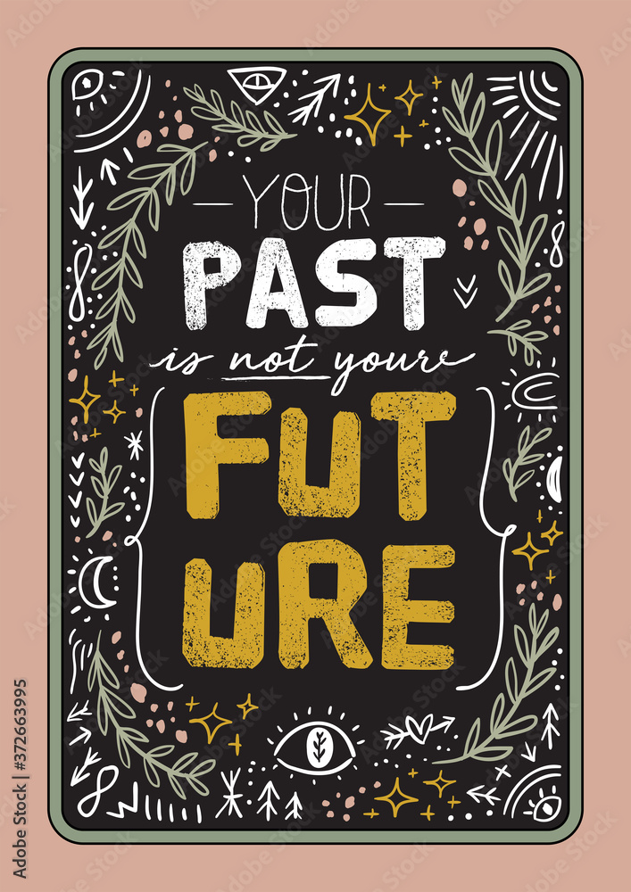 Abstract contemporary illustration with floral, fauna, moon, girls ...