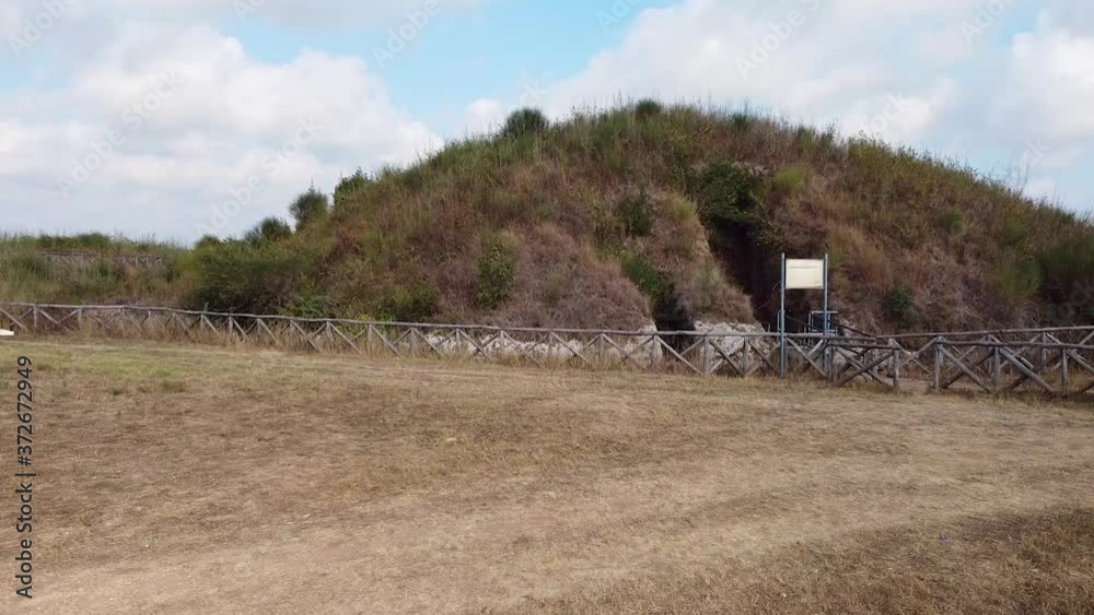 Ancient tomb, tumulus. Archeological and necropolis catacombs site ...