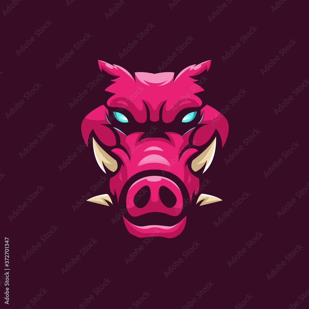 hog mascot logo design vector with modern illustration concept style ...