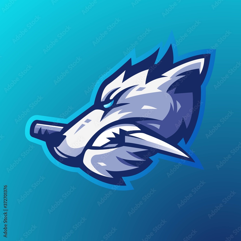 wolf mascot logo design vector with modern illustration concept style ...