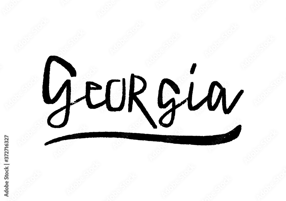 Georgia hand lettering on white background Stock Vector | Adobe Stock