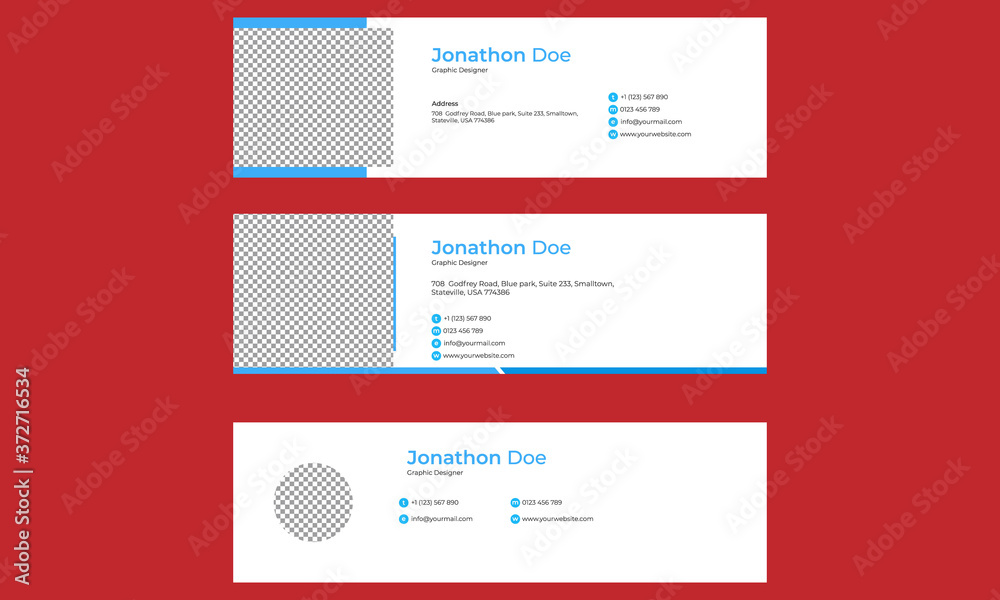 email signature template design Stock Vector | Adobe Stock