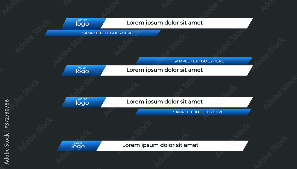 Creative vector illustration of lower third broadcast banner, Lower ...