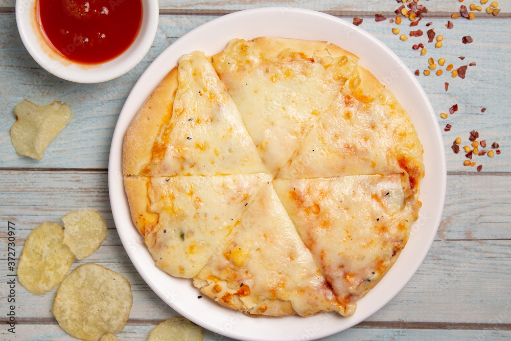 Cheese Pizza mozzarella cheese, basil, and tomato, template for your ...