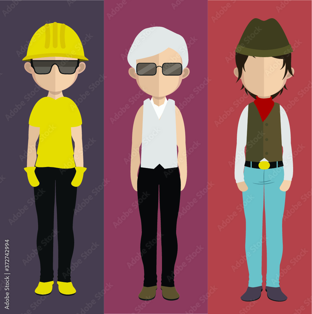 People avatar ( with full body and torso variations) Stock Vector ...