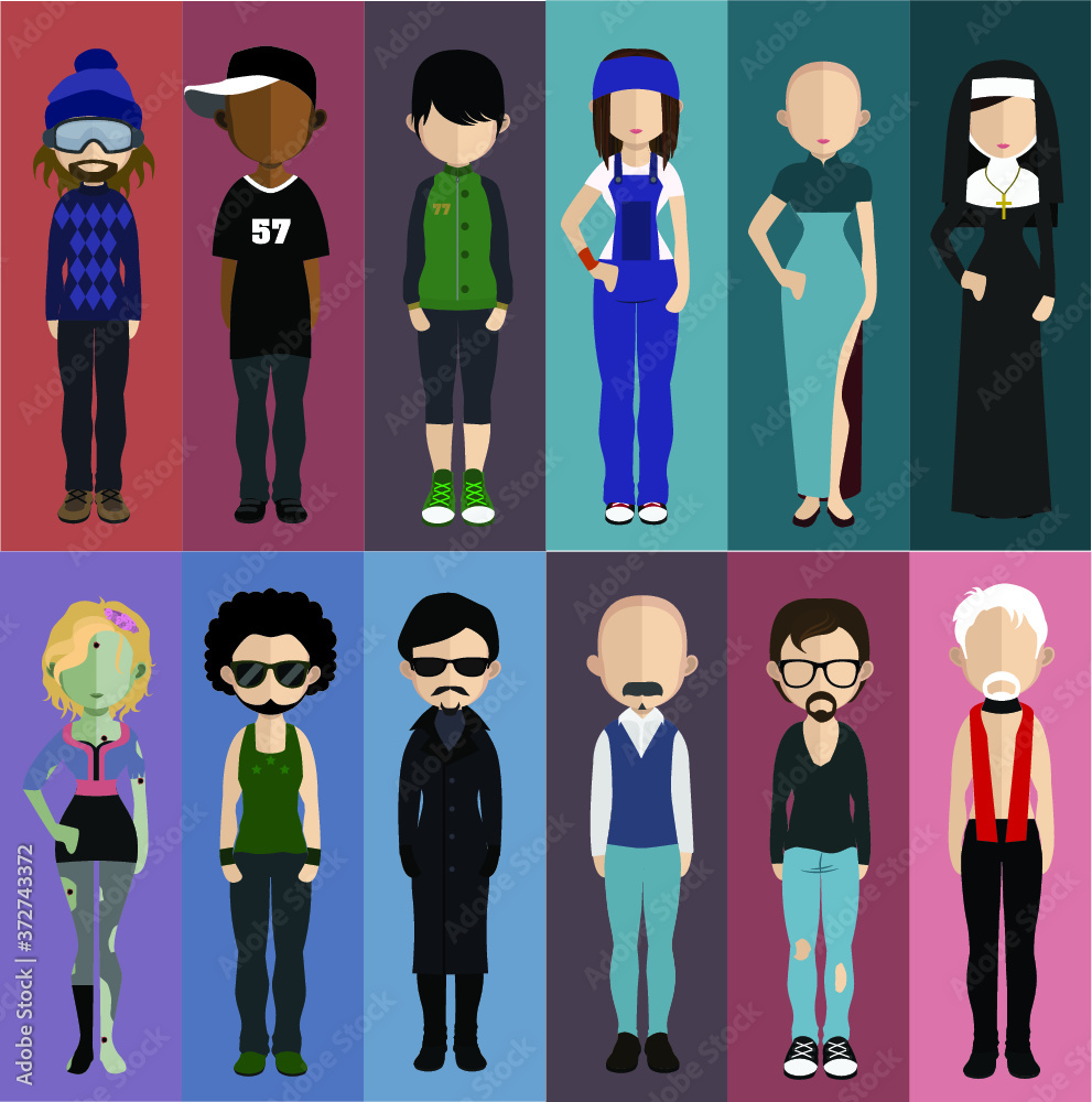 People avatar ( with full body and torso variations) Stock Vector ...