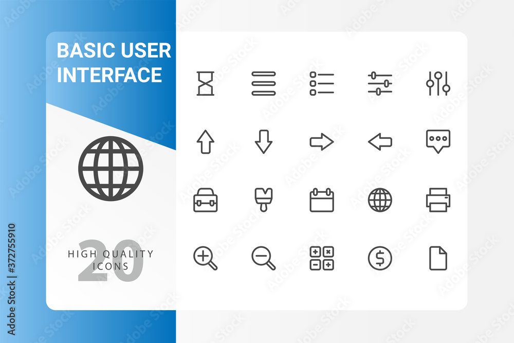 User Interface icon pack isolated on white background. for your web ...