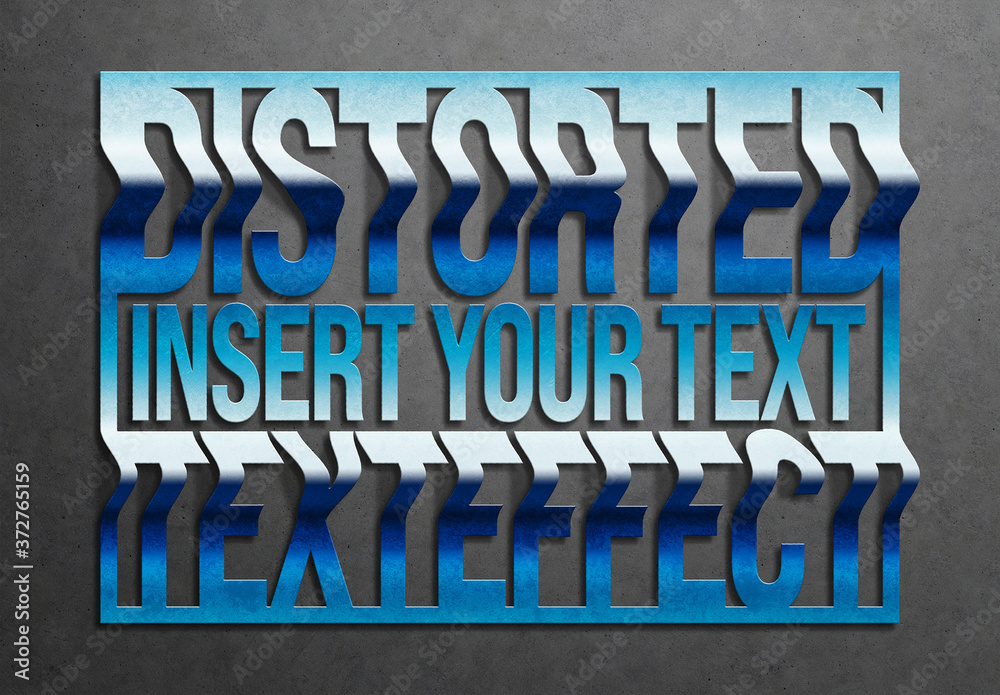 Rippled Text Effect Mockup Stock Template | Adobe Stock