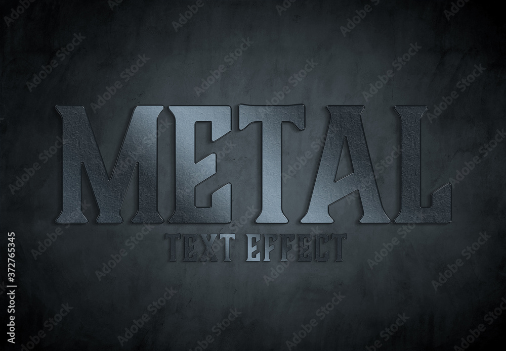 Metal Text Effect Style Mockup Stock Template | Adobe Stock