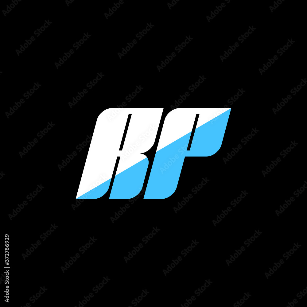 RP letter logo design on black background. RP creative initials letter ...