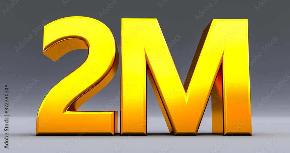 2m, 2 million celebration like or follower. 3D rendering for Celebrate ...