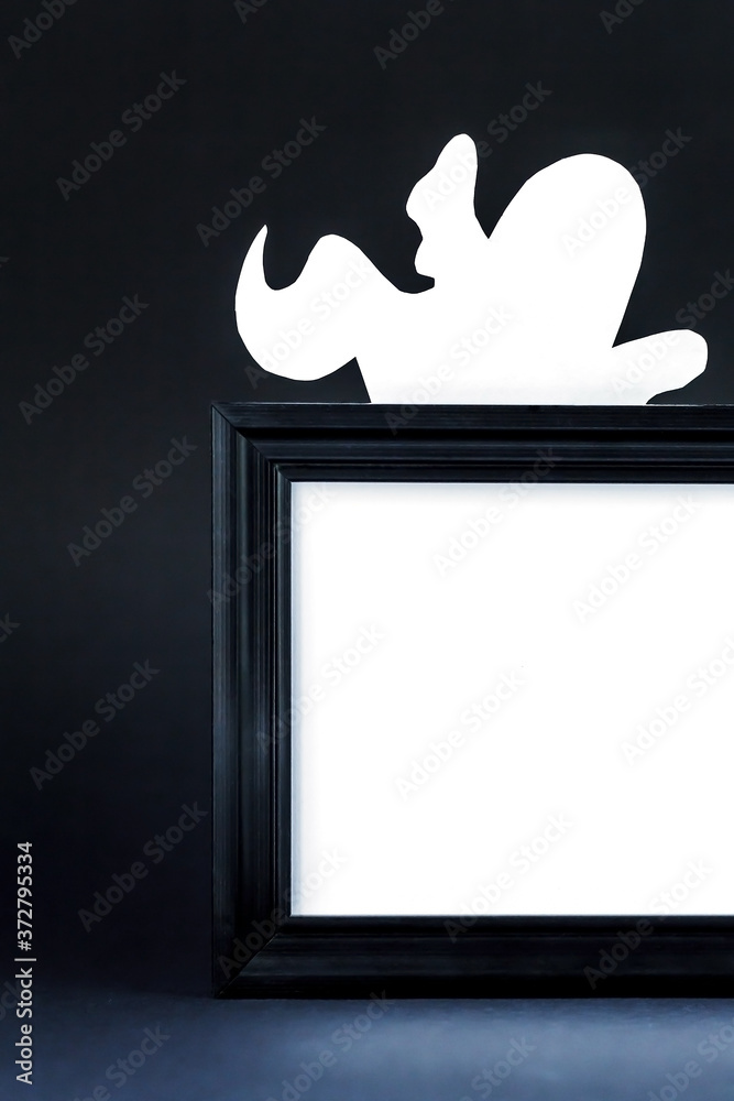 Background for Halloween. Black frame with free space on a black ...