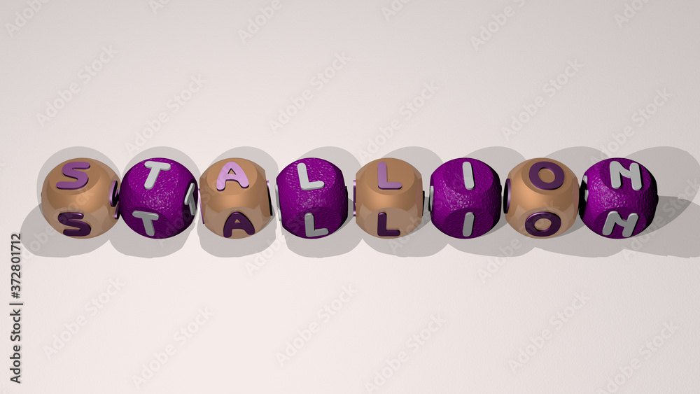 STALLION combined by dice letters and color crossing for the related ...