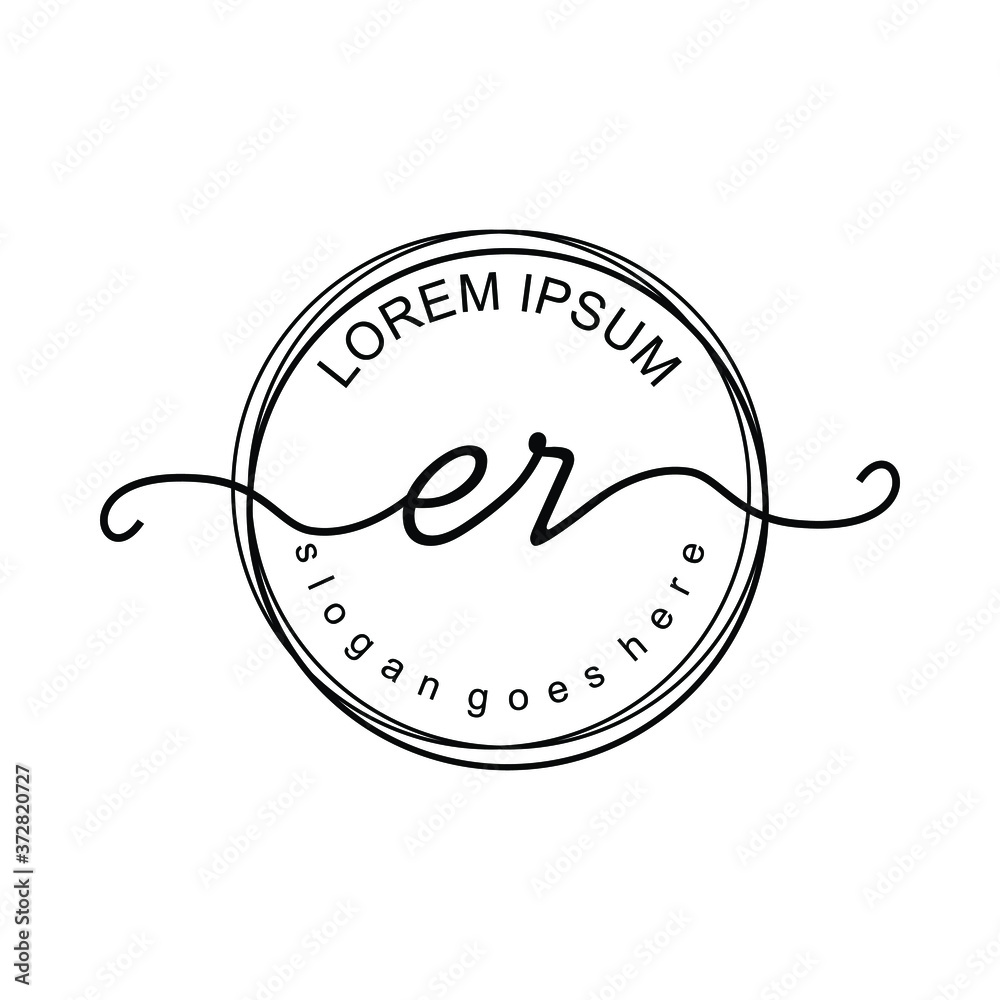 ER Initial beauty monogram logo vector Stock Vector | Adobe Stock