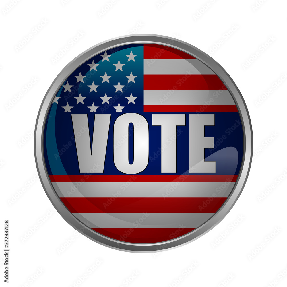 american elections vote vector illustration set. collection of badge ...