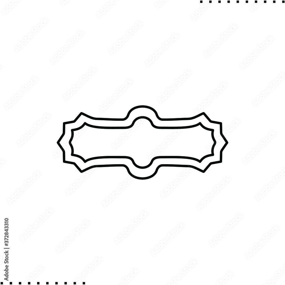 Vintage border frame vector icon in outline Stock Vector | Adobe Stock