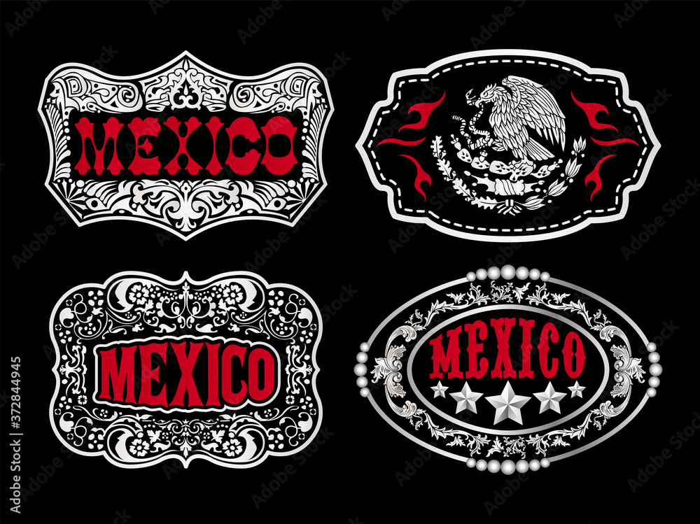 Mexico Label Emblem vector master collection design. Stock Vector ...