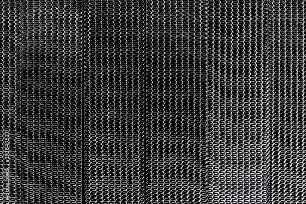 Kühler Raster Strukur Hintergrund Design Graustufen Makro Nahaufnahme ...