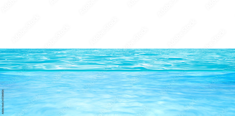 Abstract image of Side view surface of blue water in swimming pool with ...