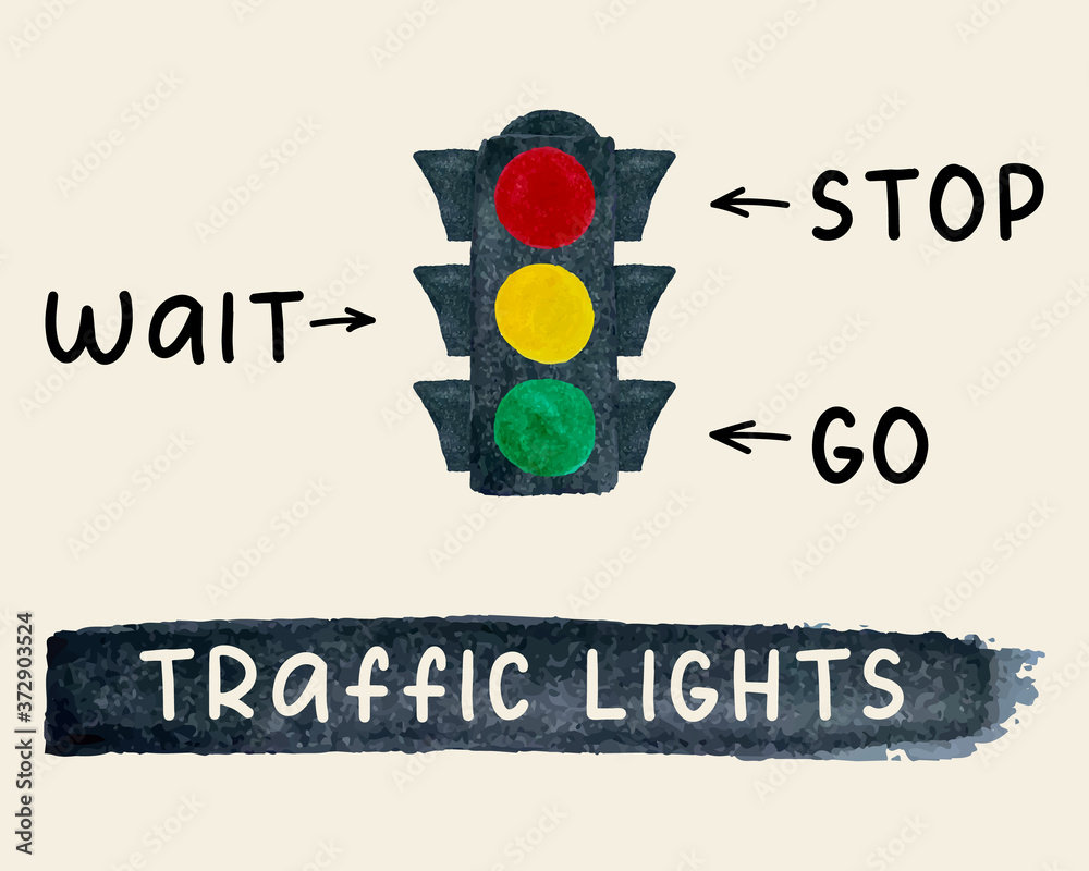 Traffic lights watercolor design template infographics poster ...
