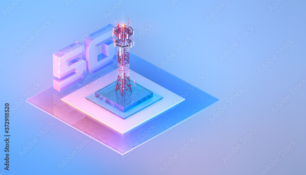 Isometric high speed internet, wireless mobile 5G network antenna ... Isometric high speed internet, wireless mobile 5G network antenna ...