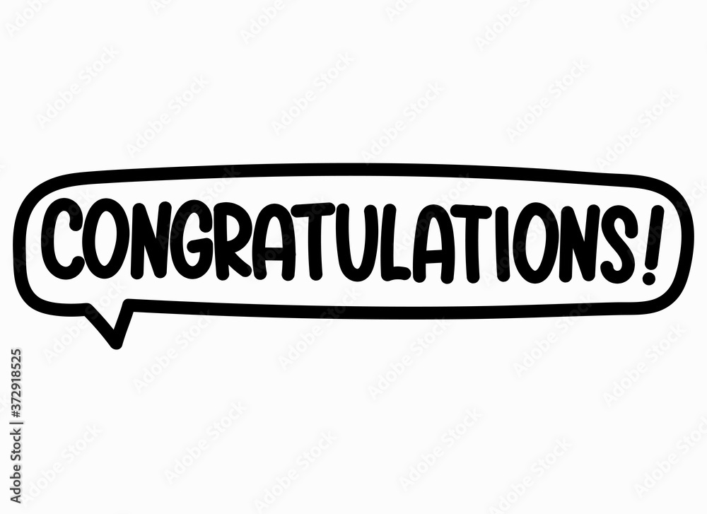 Congratulations inscription. Handwritten lettering banner. Black vector ...