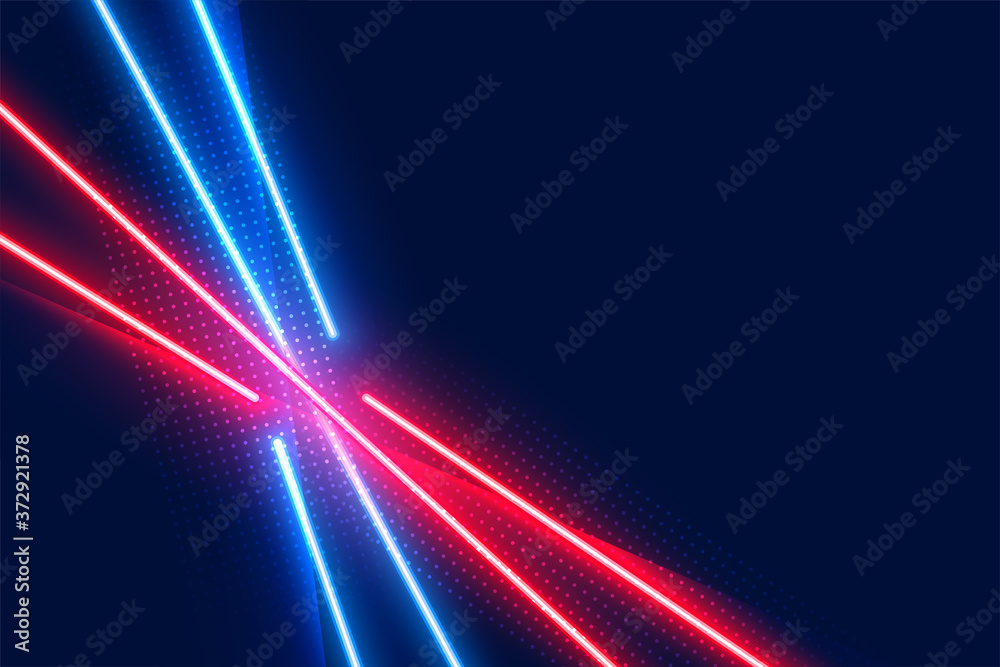 neon led light effect lines in blue and red colors Stock Vector | Adobe ...