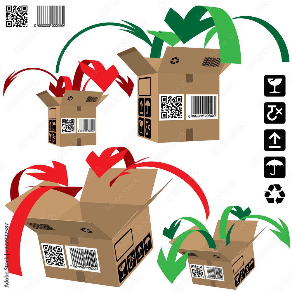 A collection of 4 views of a Corrugated Cardboard Packaging Boxes ...