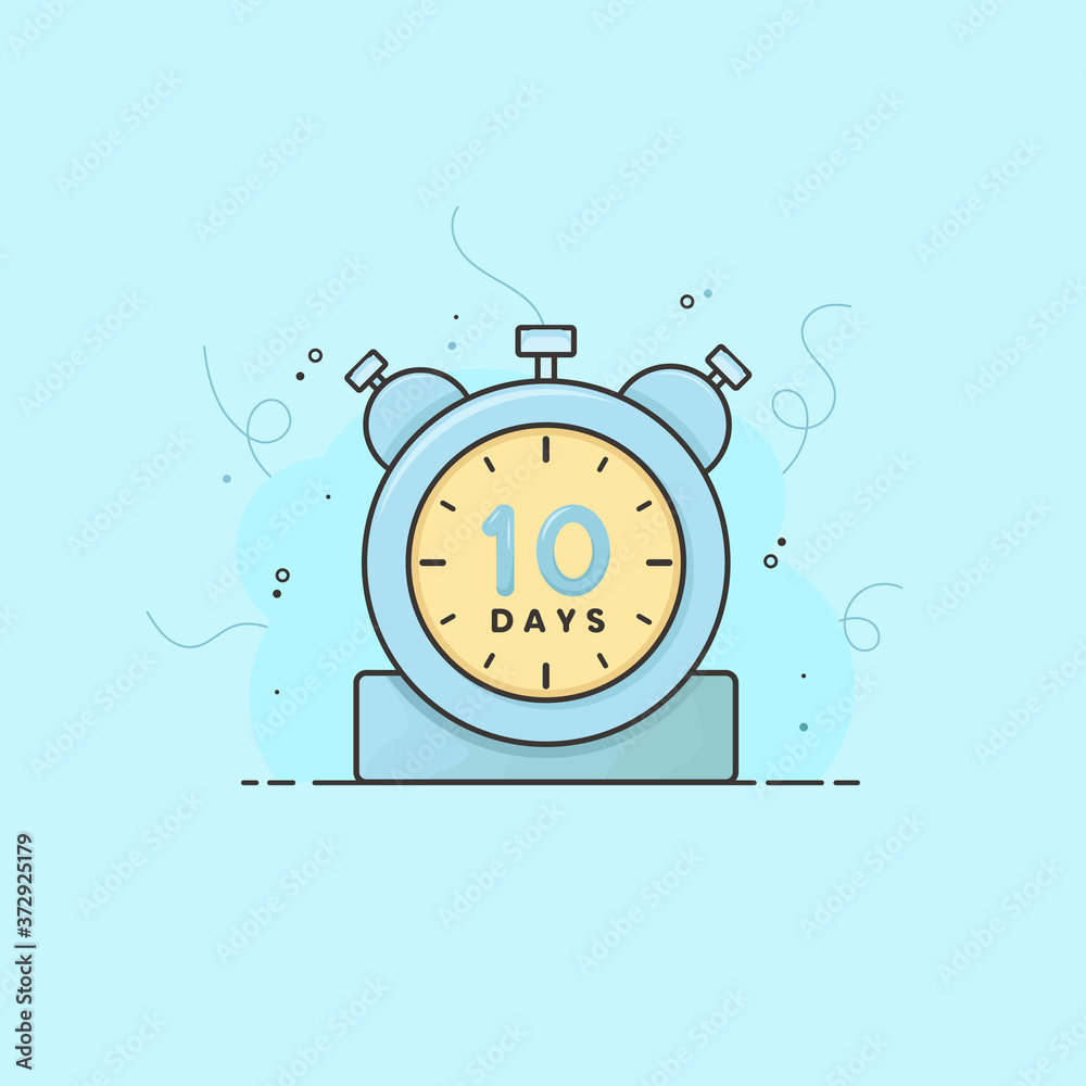 10 days announcement clock, timer vector time symbol. 10 days vector ...