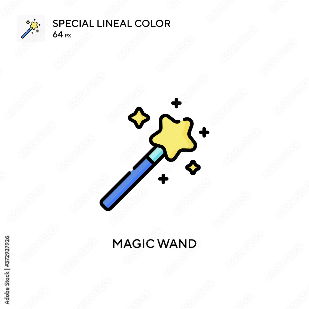 Magic wand Special lineal color icon. Illustration symbol design ...