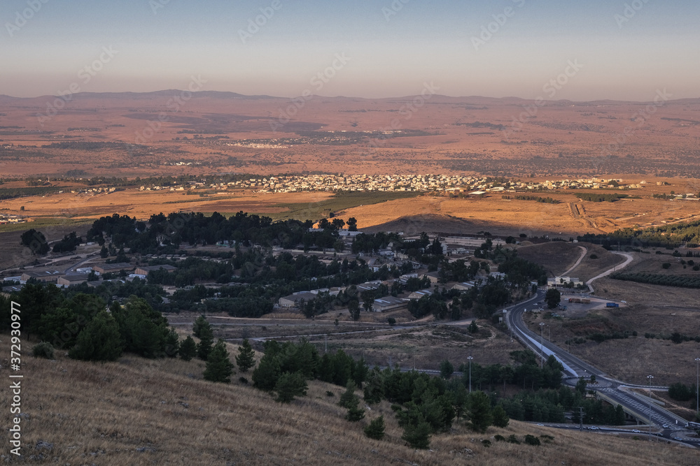 View of Hula Valley with Hula Lake and Sea of Galilee (Lake Kinneret ...