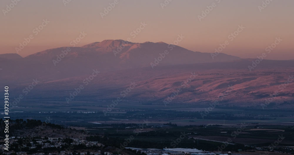 View of Hula Valley with Hula Lake and Sea of Galilee (Lake Kinneret ...