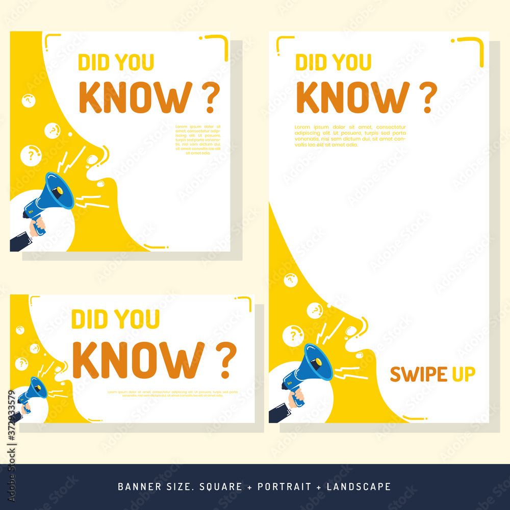 DID YOU KNOW ? Hand holding a megaphone with a announcement speech ...