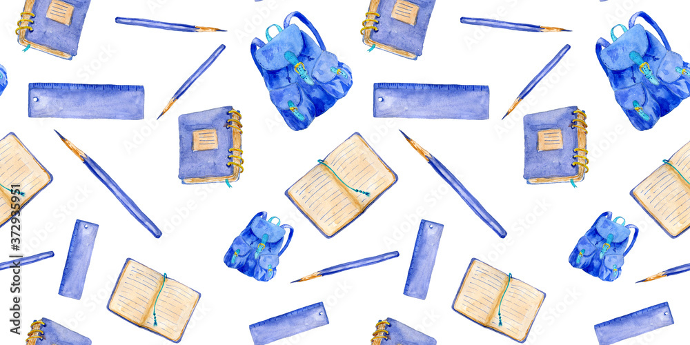 seamless pattern for school time pattern with illustration of rulers ...