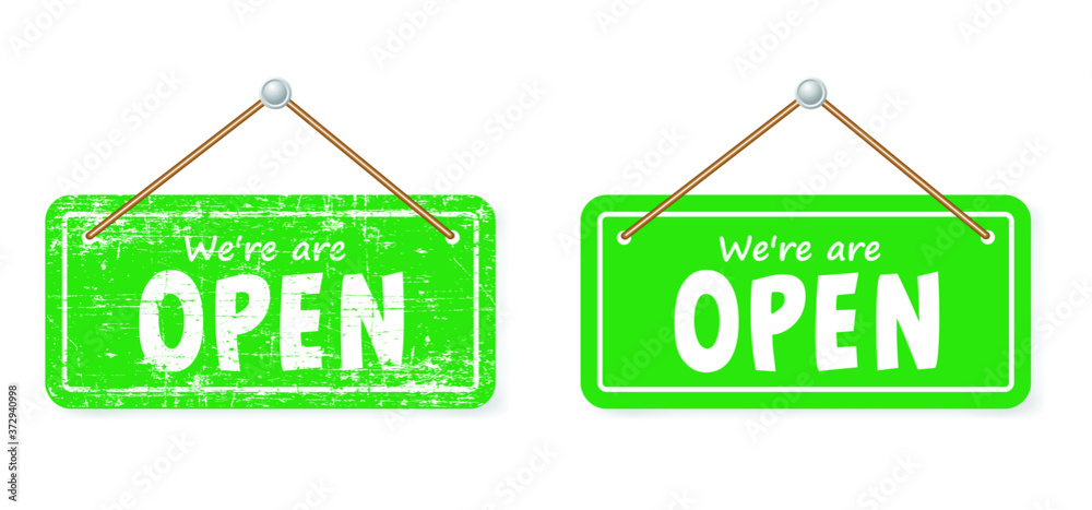 Open and closed board signs The sign is openly close, green and red ...