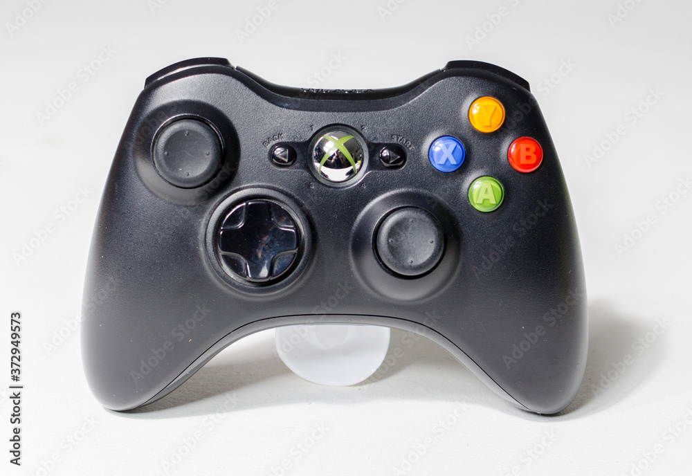 london, uk 05/05/2020 An black futuristic microsoft xbox 360 controller ...