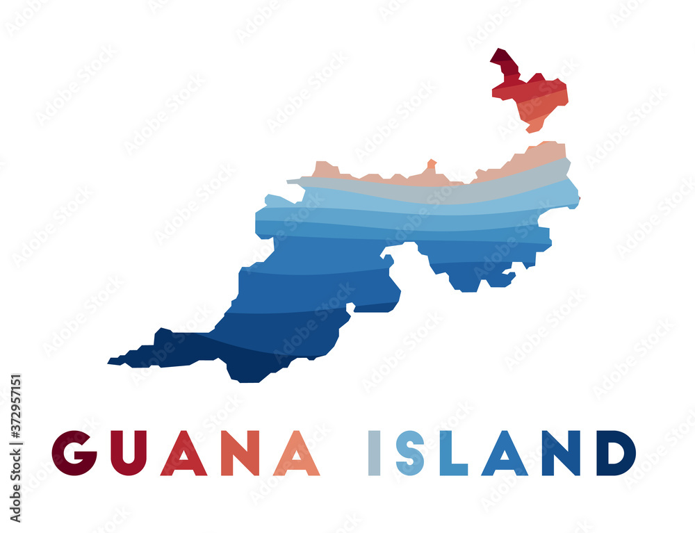 Vettoriale Stock Guana Island map. Map of the island with beautiful ...