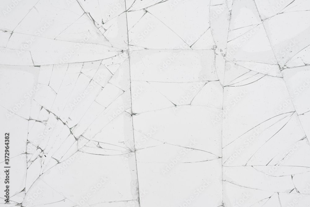 White cracked glass texture background. Texture broken glass window ...