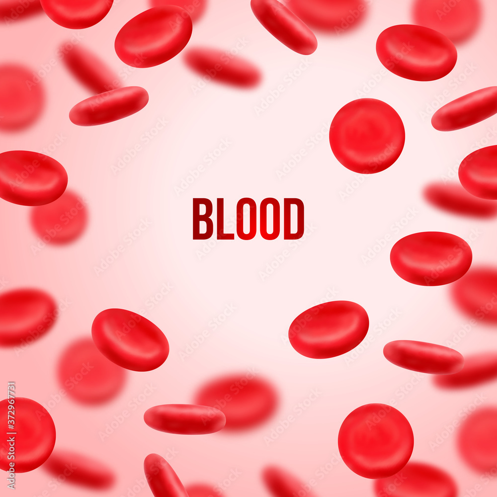 Medical background with 3d blood cells. Vector illustration. Donor day ...