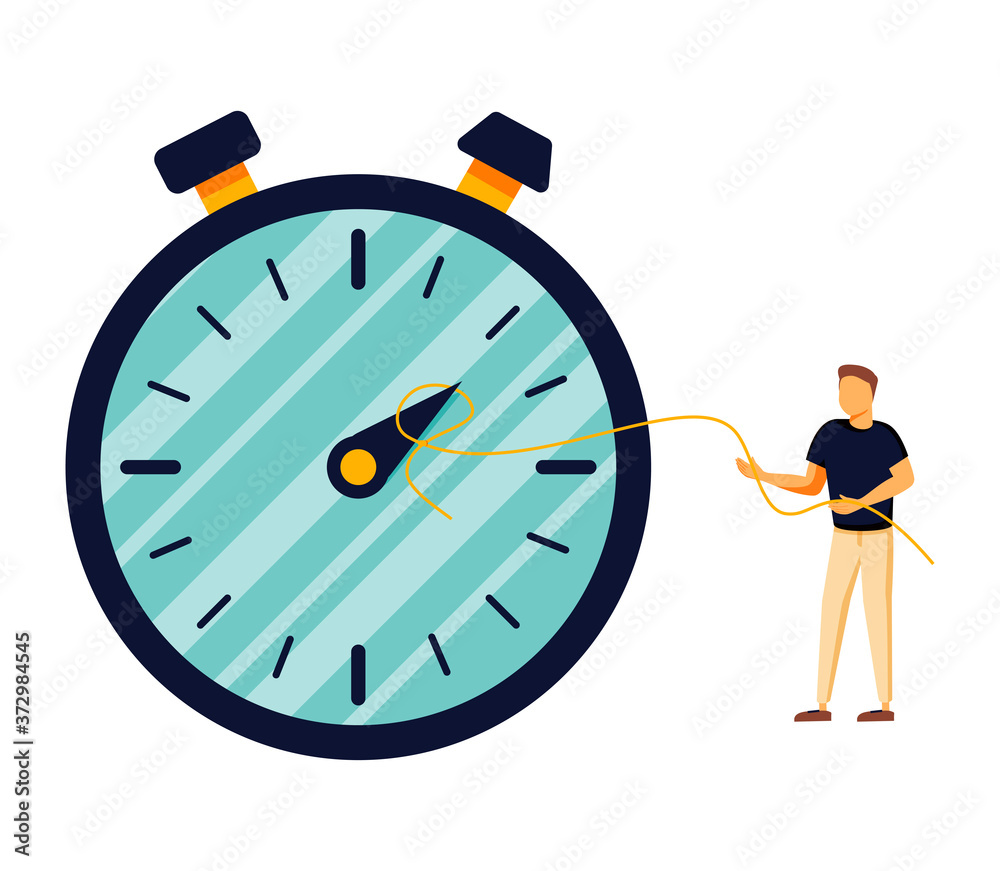 Vector illustration, the alarm clock is ringing on a white background ...