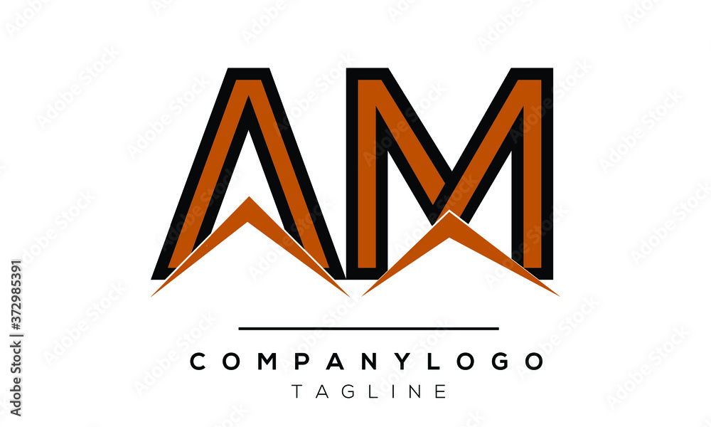 AM initials monogram letter text alphabet logo design Stock Vector ...