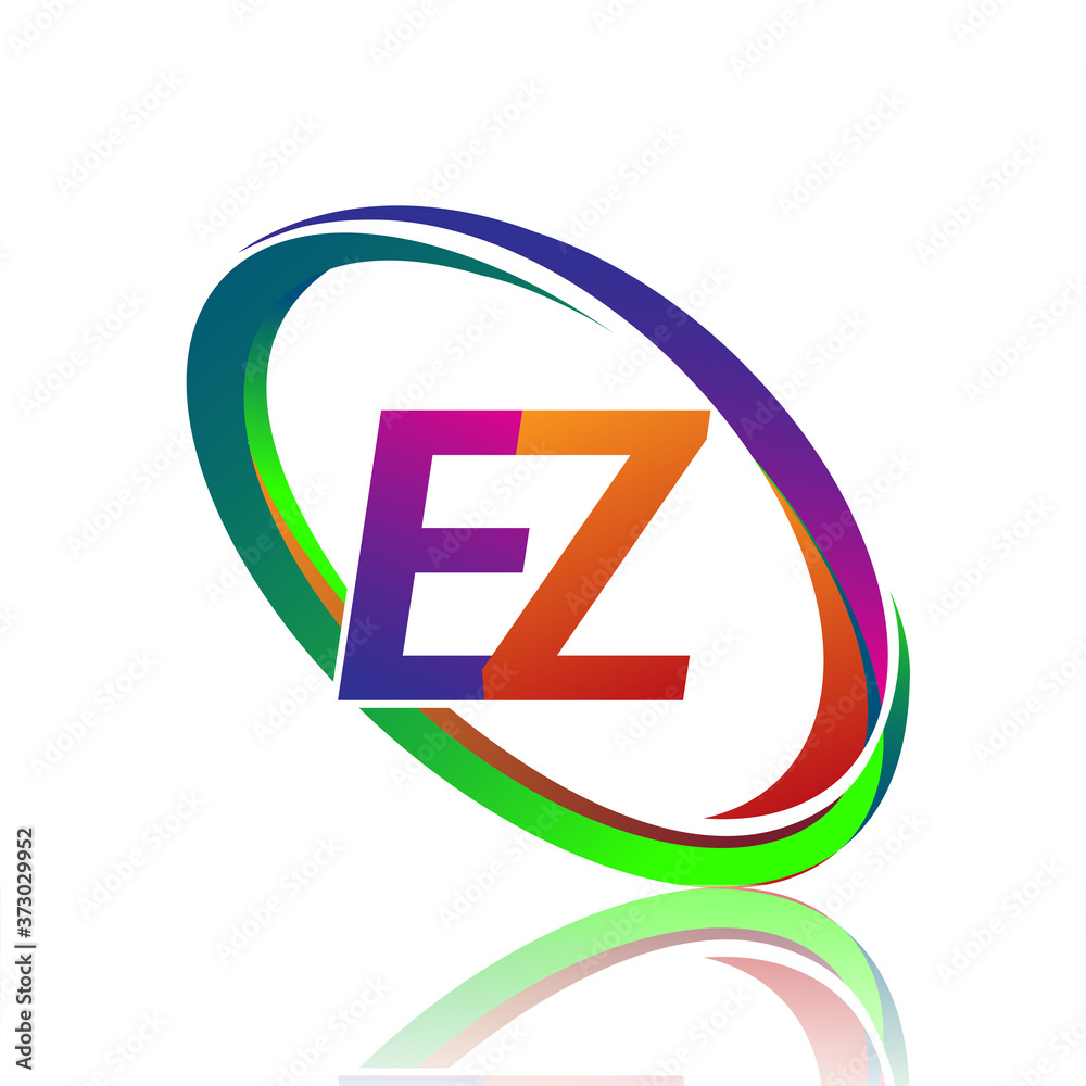 letter EZ logotype design for company name colorful swoosh. vector logo ...